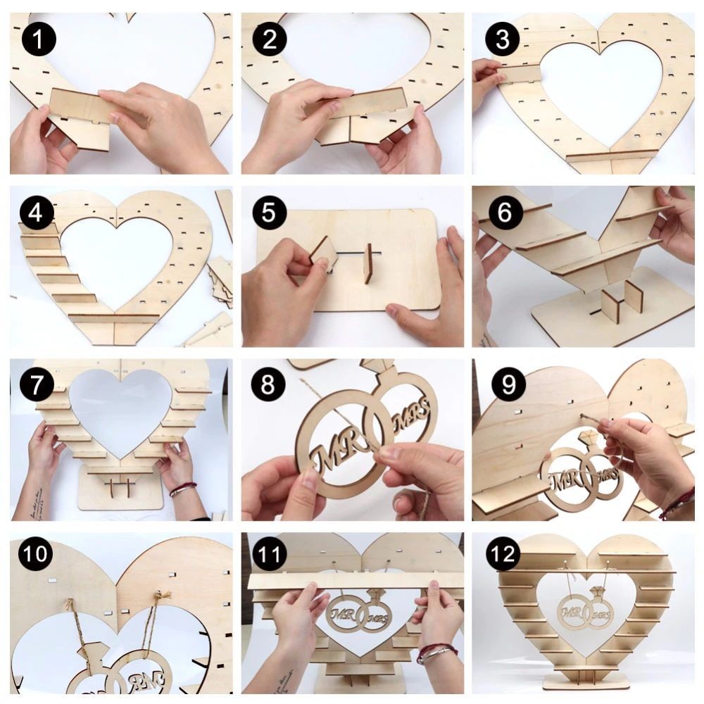 Ξύλινη διακοσμητική καρδιά Mr & Mrs DIY - Gamolista